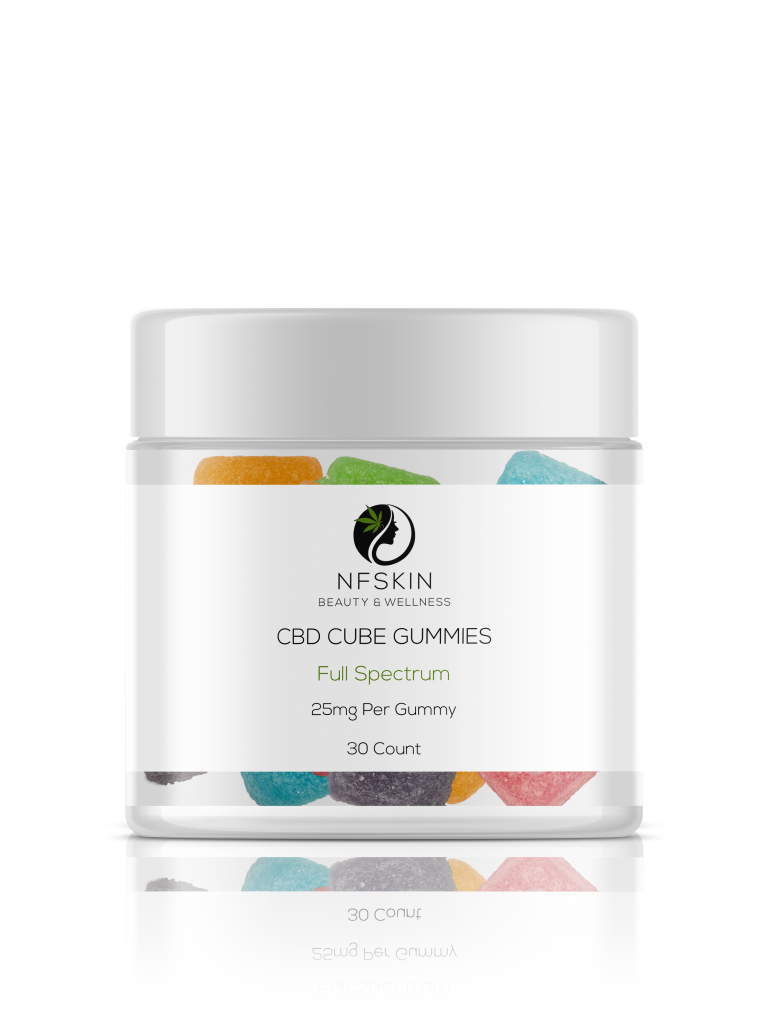 CBD Full Spectrum Cube Gummy - 30 Count Container - NF SKin